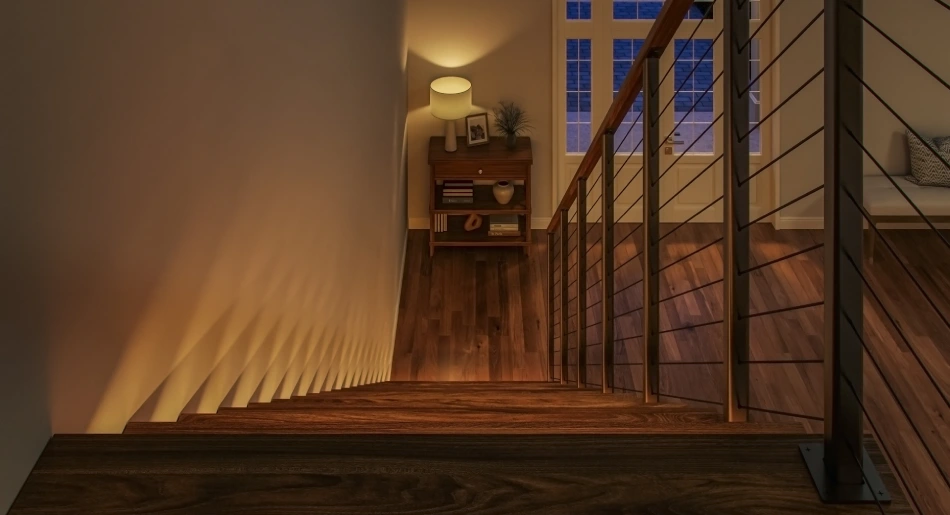Floating Stairs with Lighting - The Haven Straight Stair - Paragon