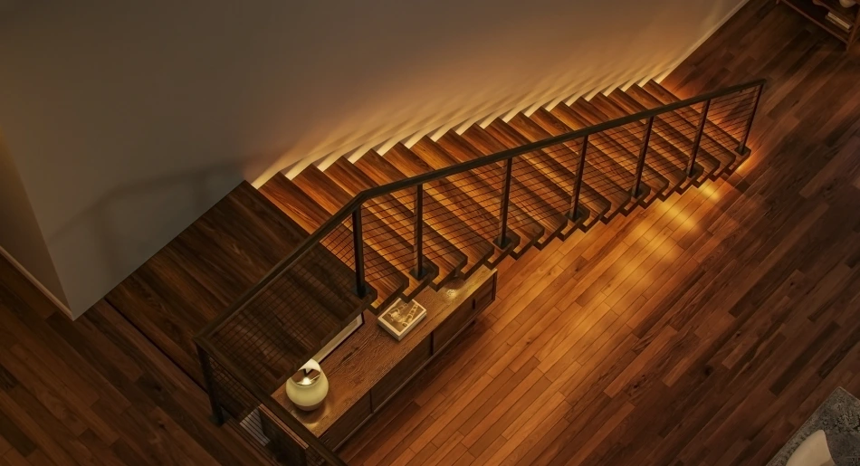 Floating Stairs with Lighting - The Haven Straight Stair - Paragon