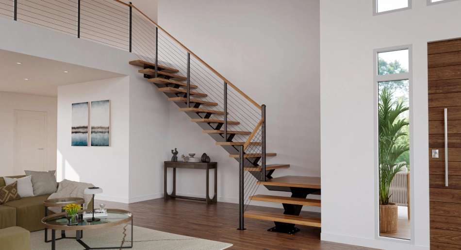 Floating Stairs with Lighting - The Sheridan Straight Stair - Paragon